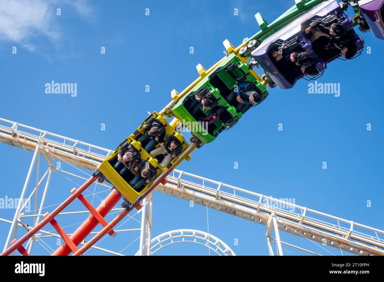 Roller coaster at Rainbows End theme park, Manukau, Auckland, North ...