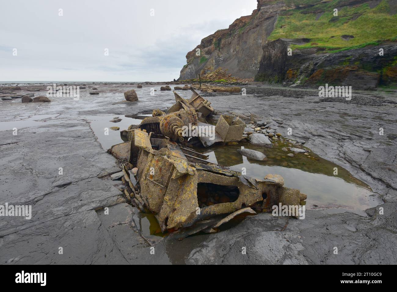 Admiral Von Tromp ship wreck, Saltwick Bay North Yorkshire UK Stock ...