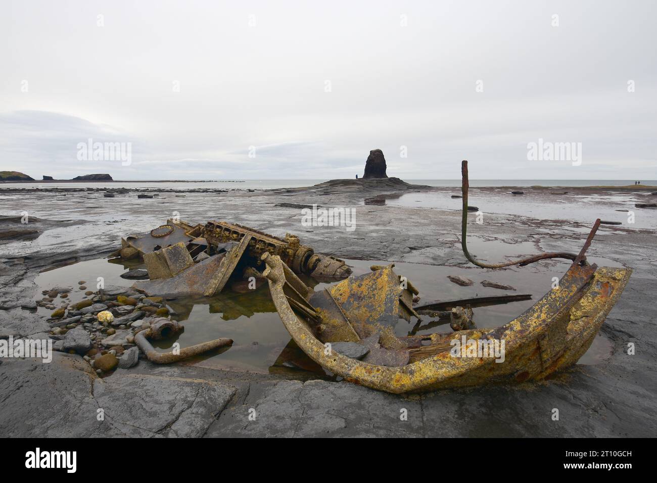 Admiral Von Tromp ship wreck, Saltwick Bay North Yorkshire UK Stock ...