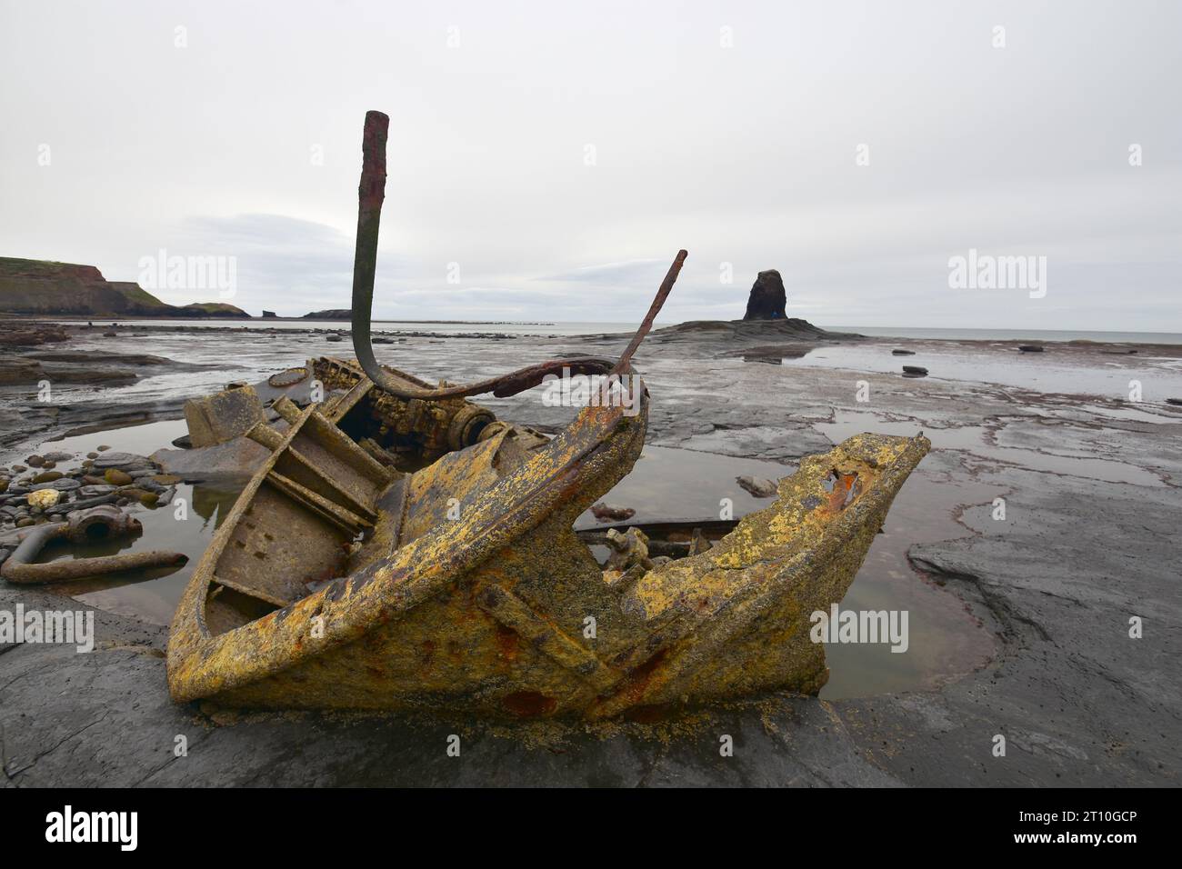 Admiral Von Tromp ship wreck, Saltwick Bay North Yorkshire UK Stock ...