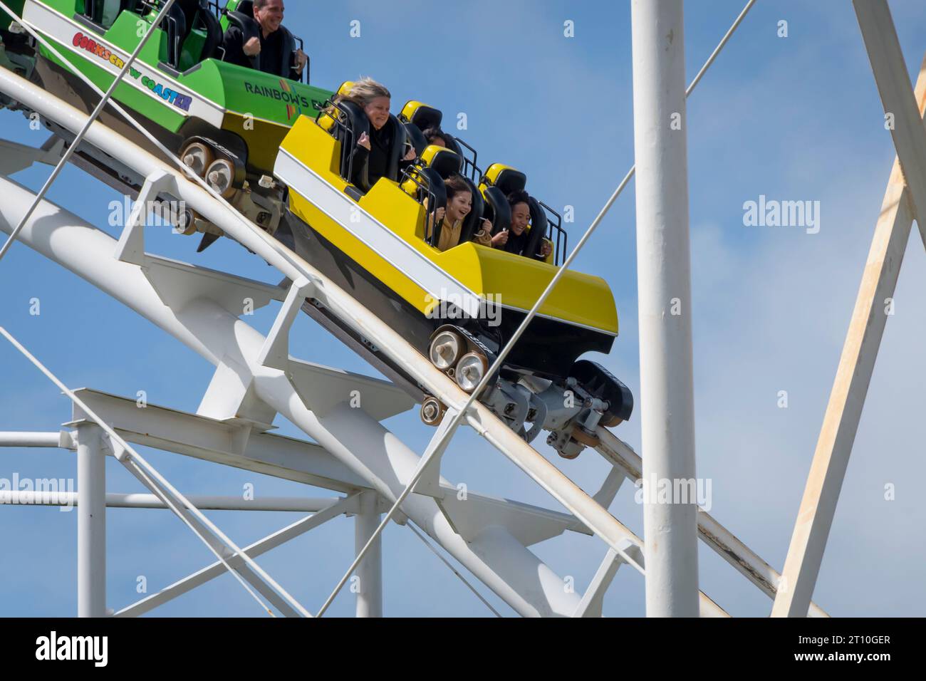 Roller coaster at Rainbows End theme park, Manukau, Auckland, North ...