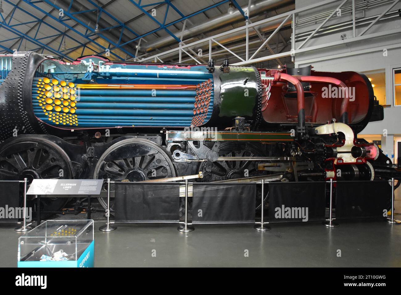 Steam engine cross section on display in the great hall National ...