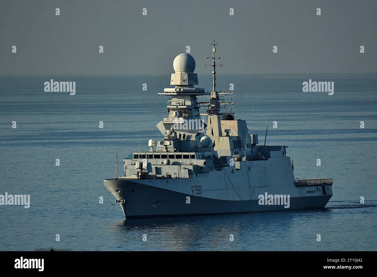 Marseille, France. 09th Oct, 2023. The Italian guided-missile frigate ...