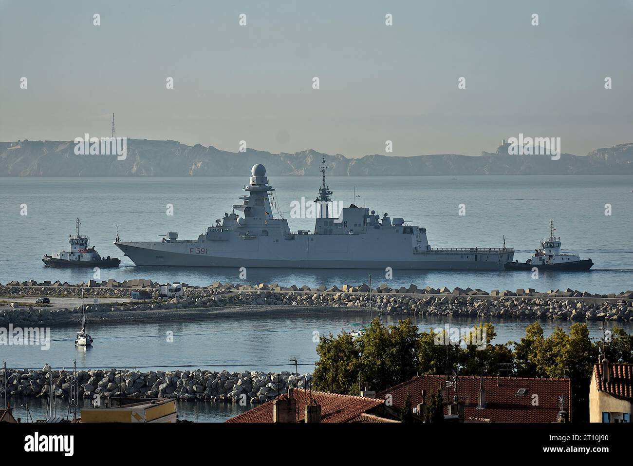 Marseille, France. 09th Oct, 2023. The Italian guided-missile frigate ...