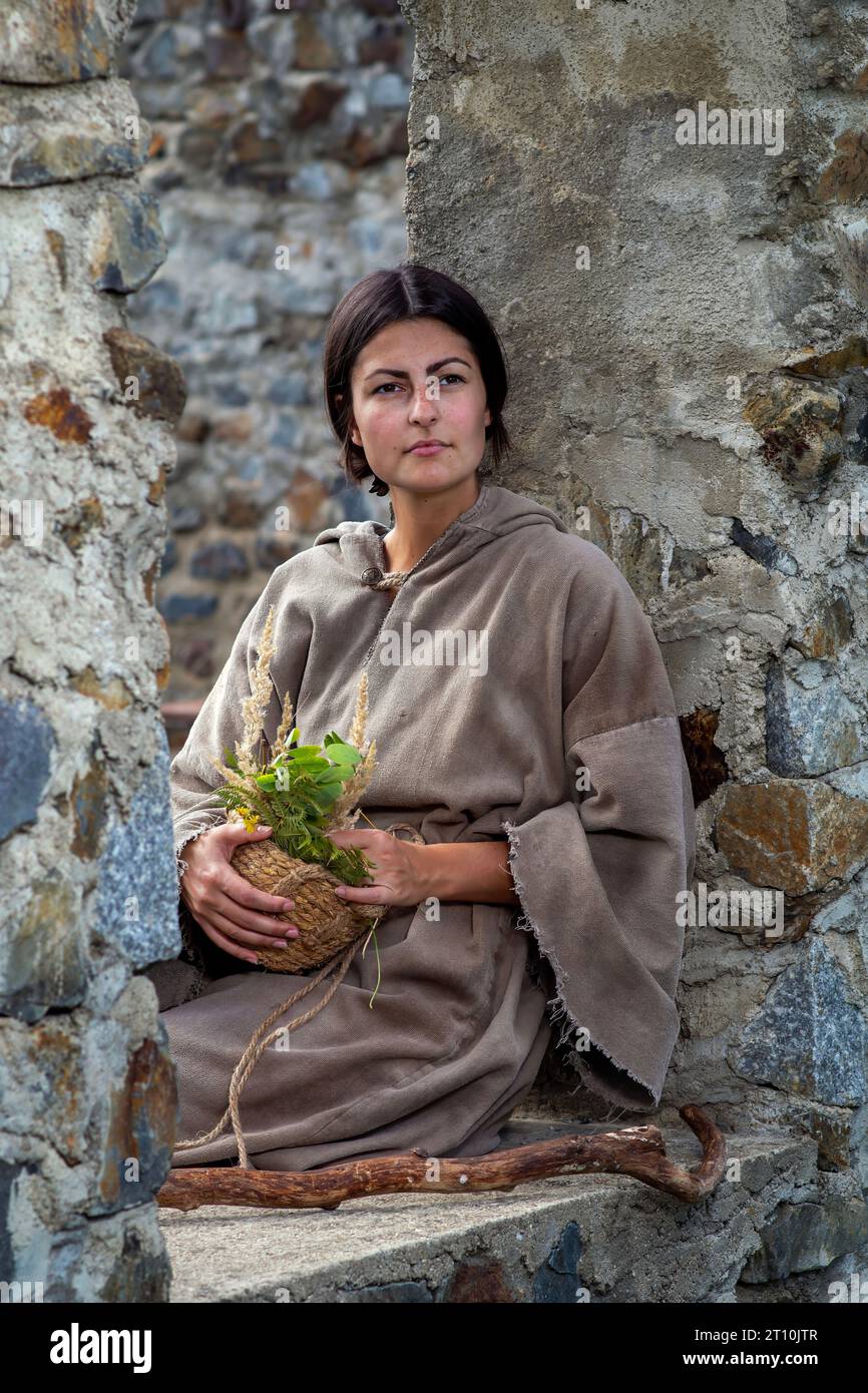 Medieval poor inhabitant of a castle Stock Photo - Alamy