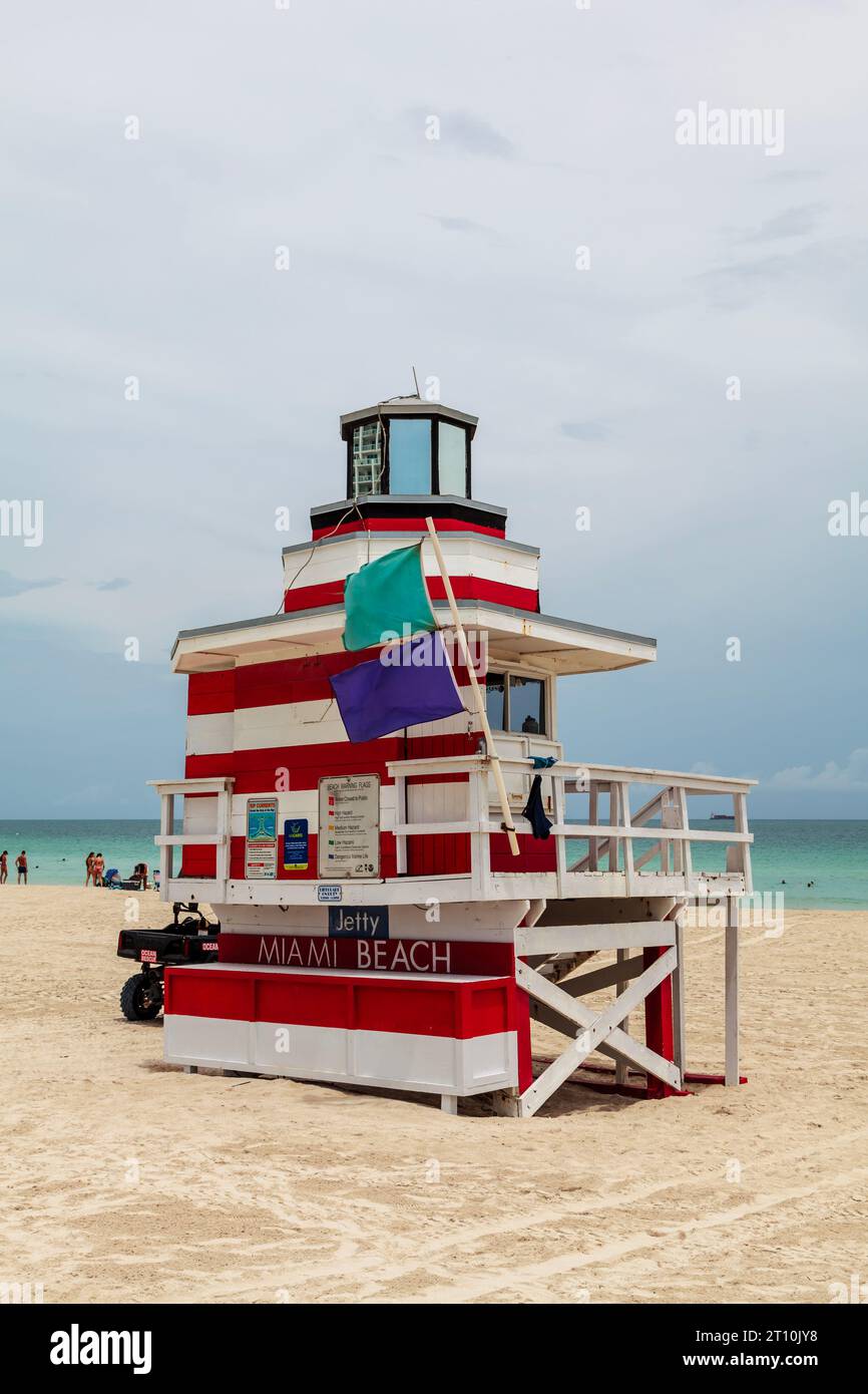 The Jetty Lifeguard Tower, South Pointe, South Beach, City of Miami ...