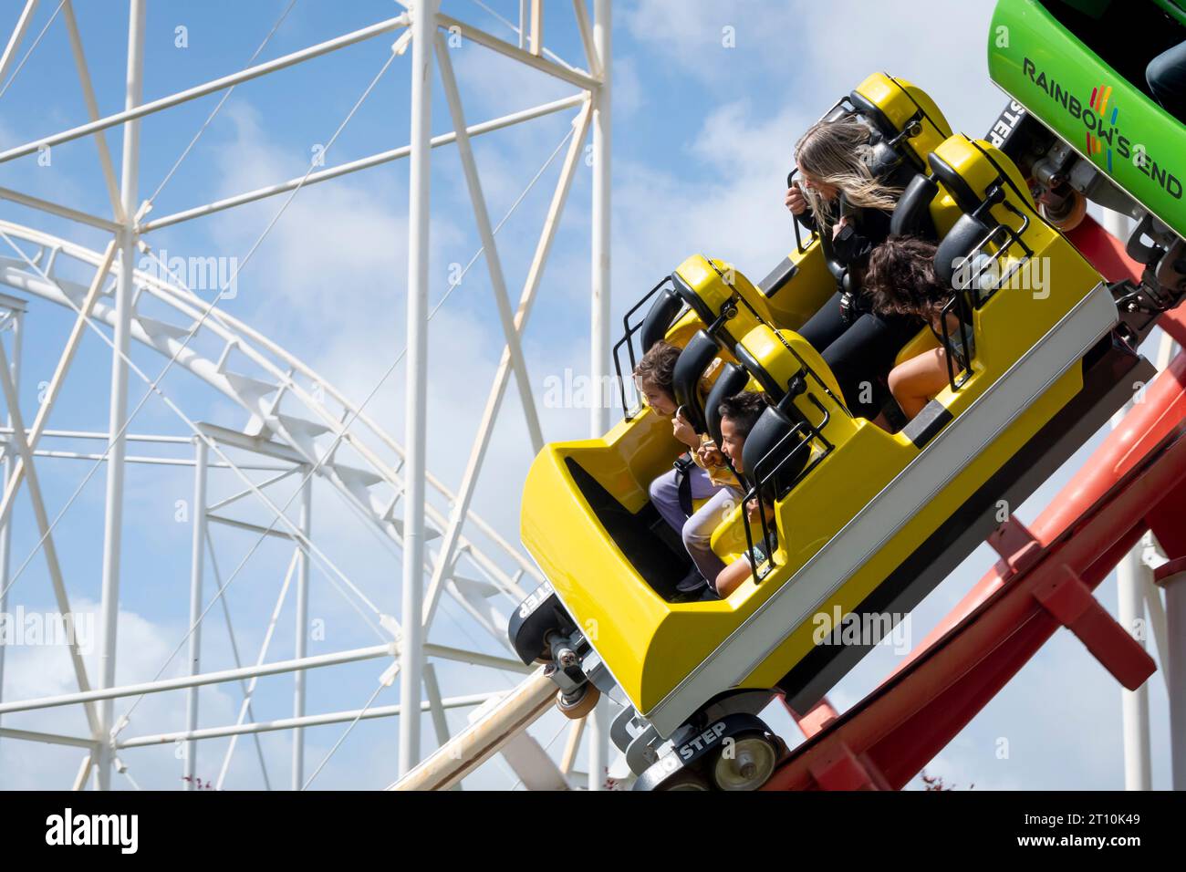 Roller coaster at Rainbows End theme park, Manukau, Auckland, North ...