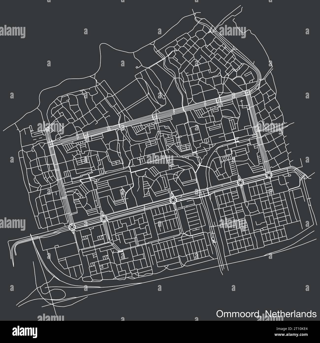 Street roads map of OMMOORD, NETHERLANDS Stock Vector Image & Art - Alamy
