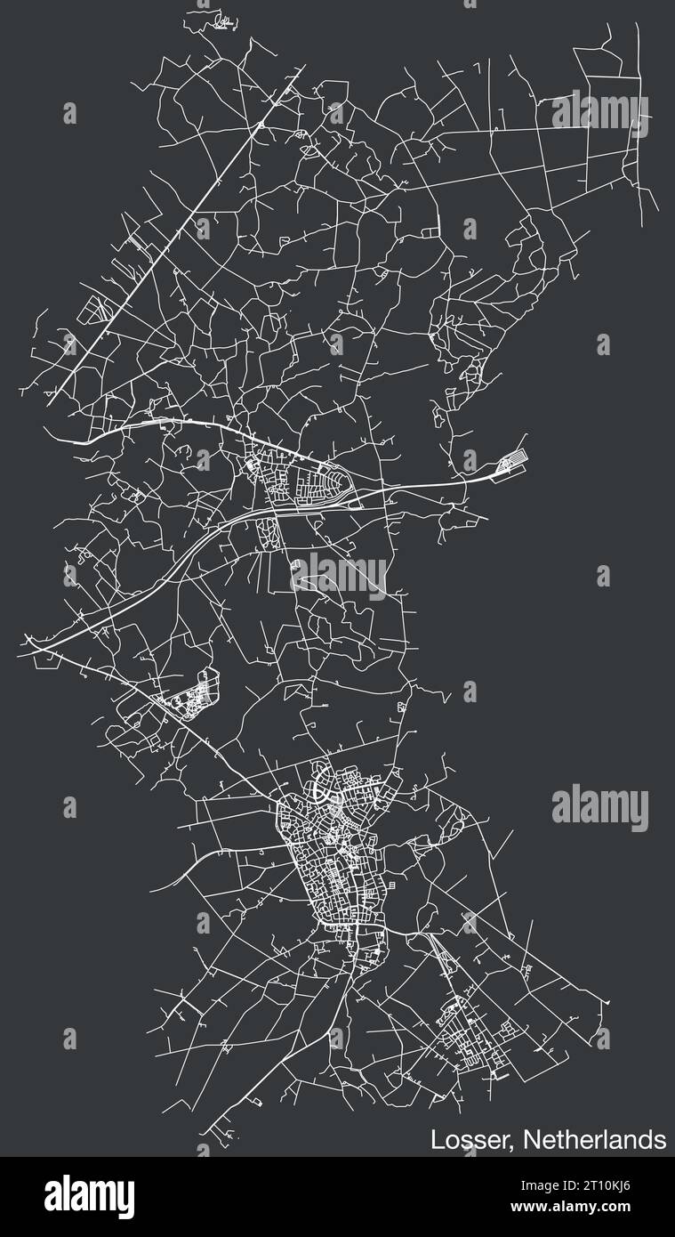 Street roads map of LOSSER, NETHERLANDS Stock Vector Image & Art - Alamy