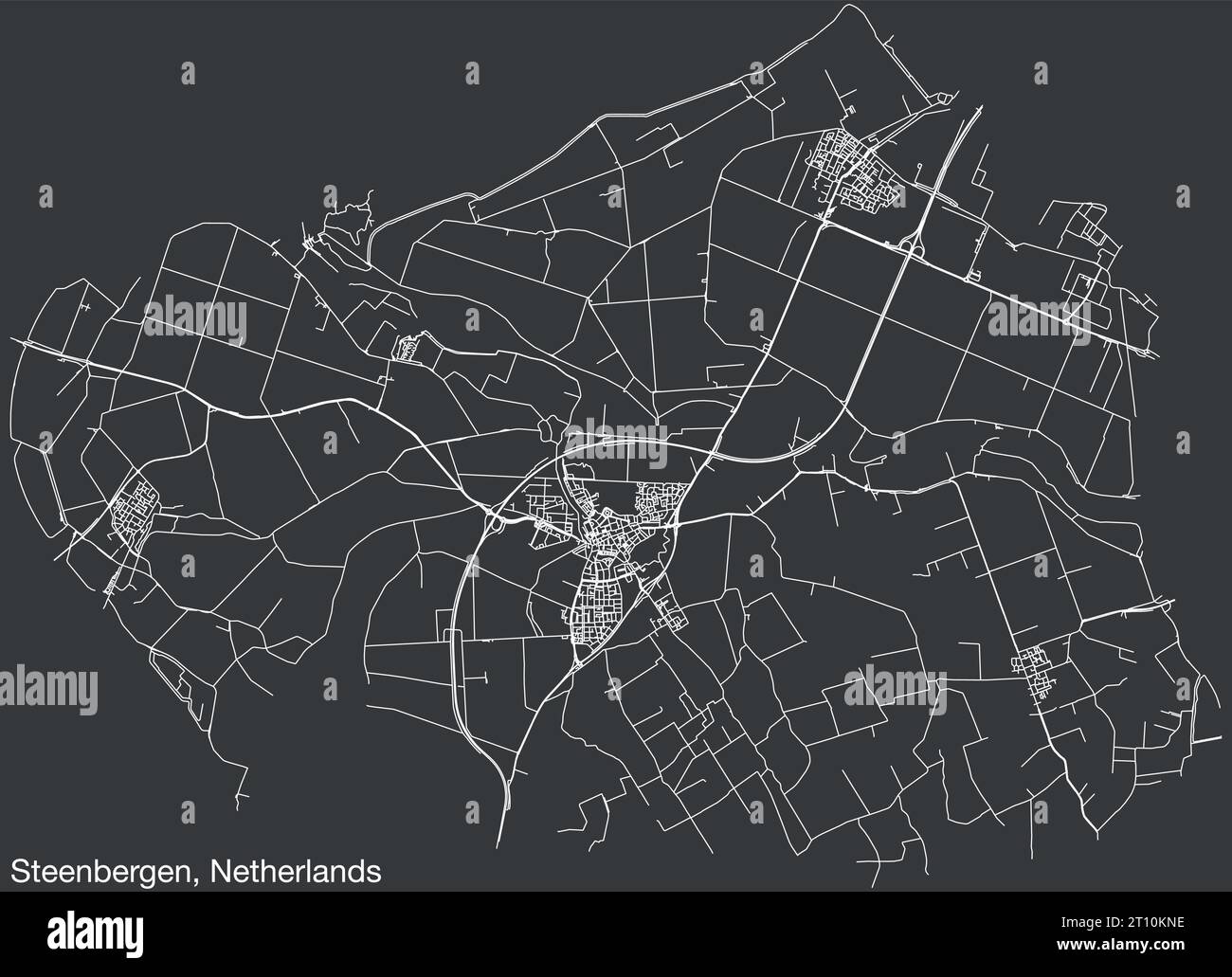 Street roads map of STEENBERGEN, NETHERLANDS Stock Vector Image & Art ...