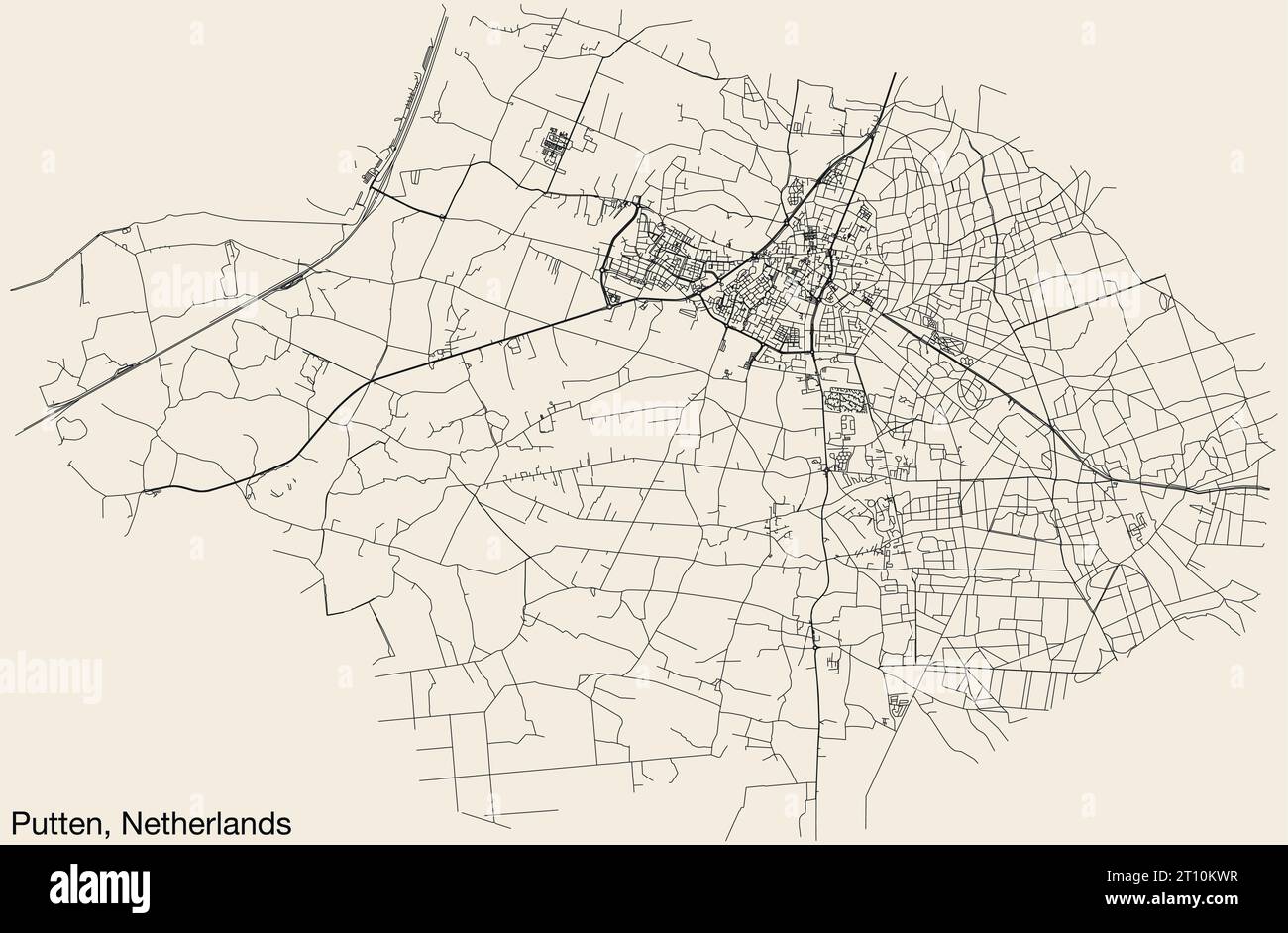 Street roads map of PUTTEN, NETHERLANDS Stock Vector Image & Art - Alamy