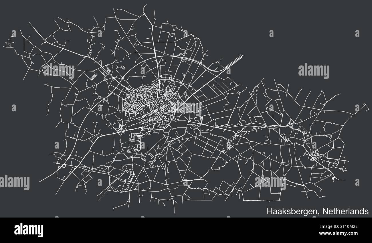 Street roads map of HAAKSBERGEN, NETHERLANDS Stock Vector Image & Art ...