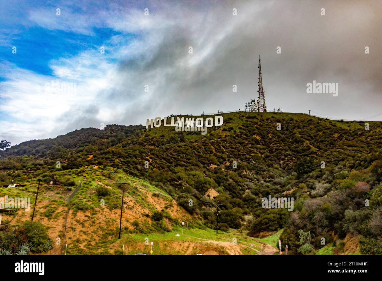 The Hollywood sign on the top of the Los Angeles mountain in the state ...