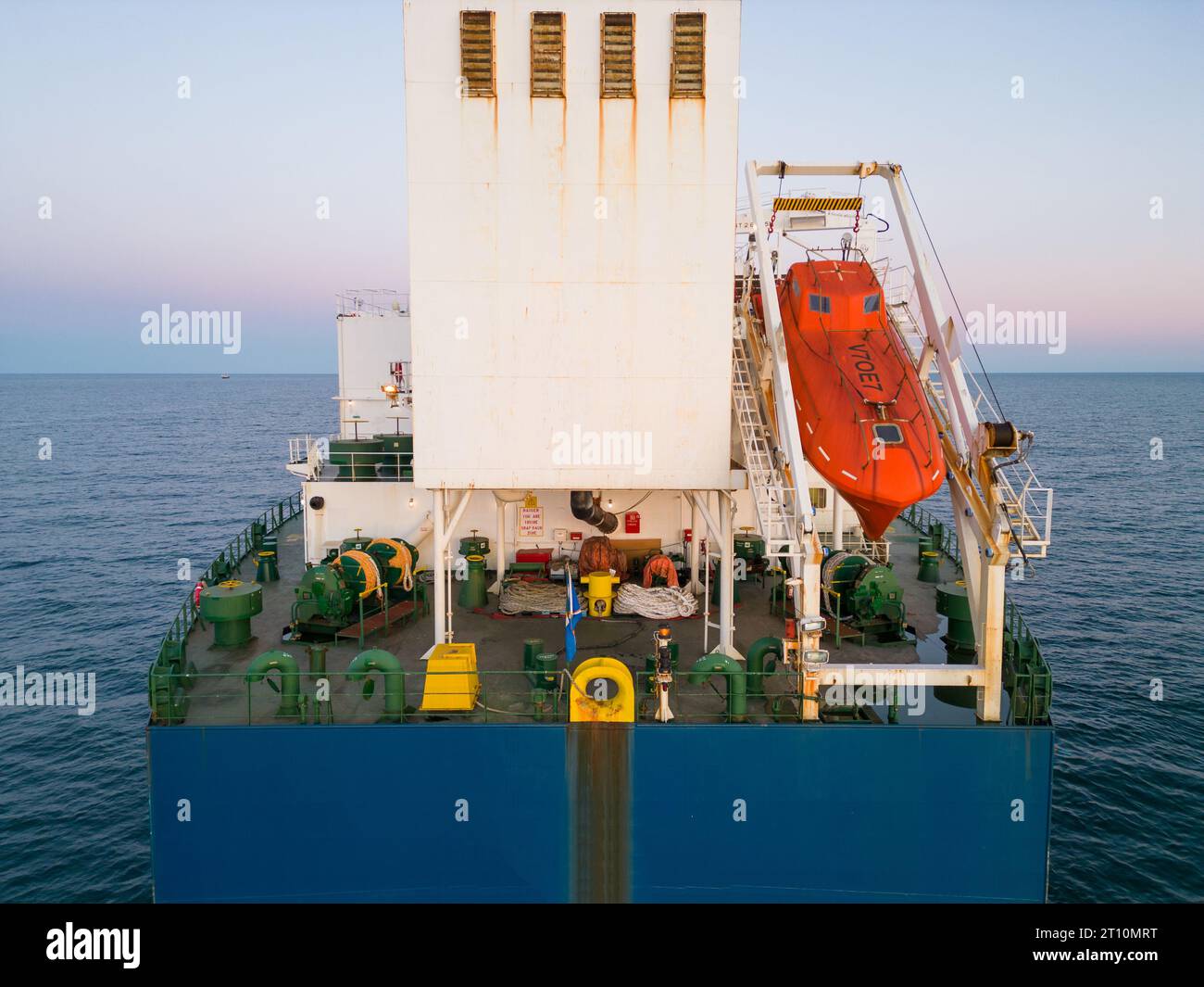 Rescue boat on a large general cargo ship tanker bulk carrier Stock ...