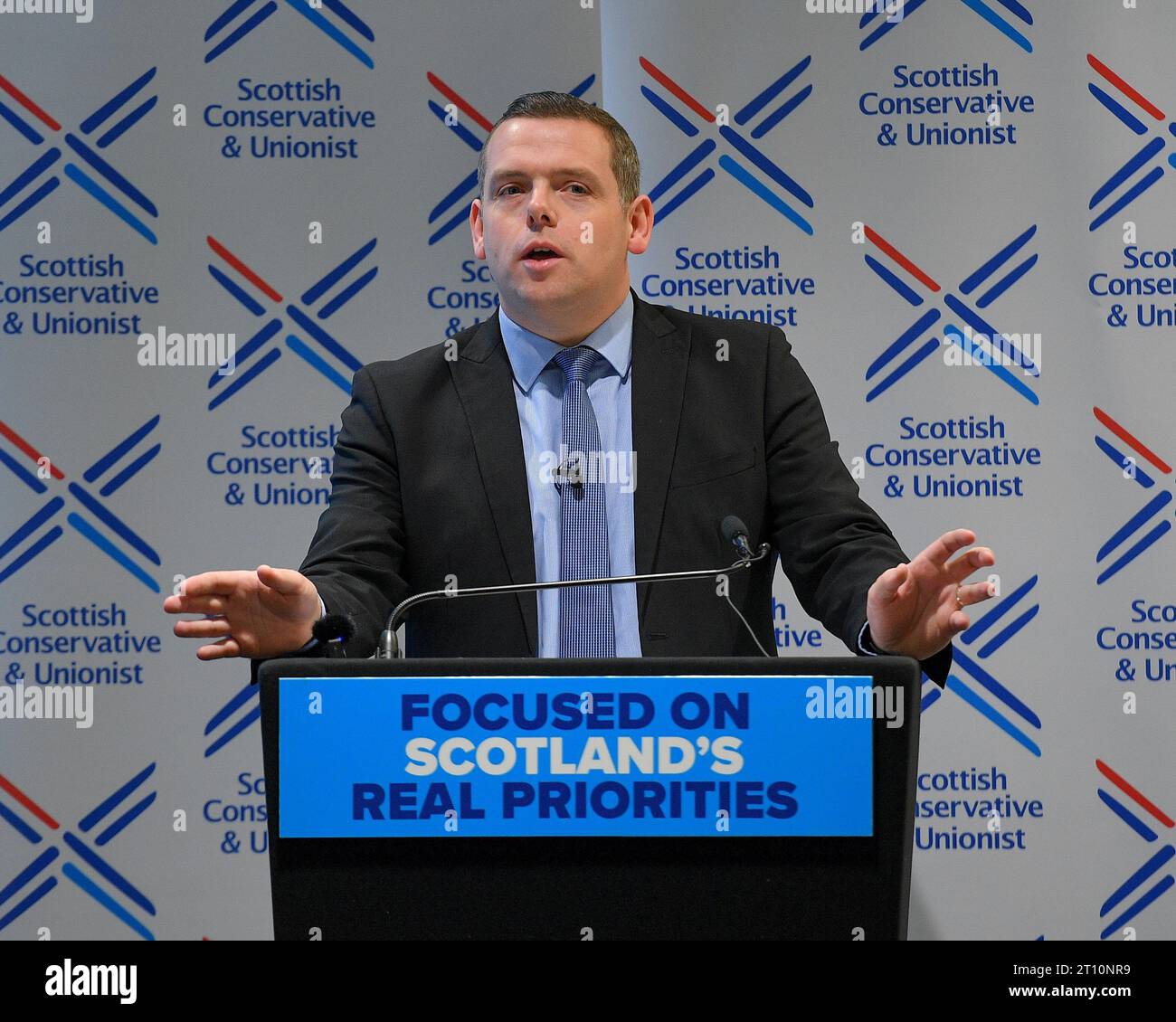 Scottish Conservatives leader Douglas Ross makes the keynote speech at ...