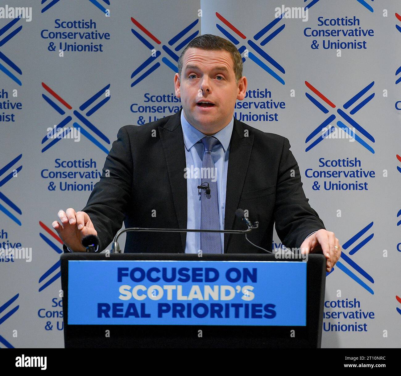 Scottish Conservatives leader Douglas Ross makes the keynote speech at ...