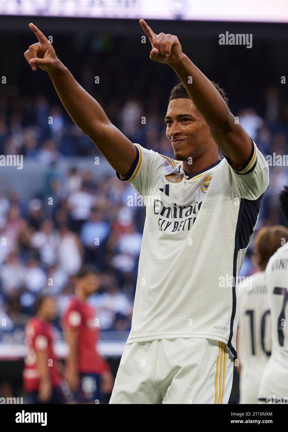 Jude Bellingham (ENG), Real Madrid midfielder, celebrating a goal ...