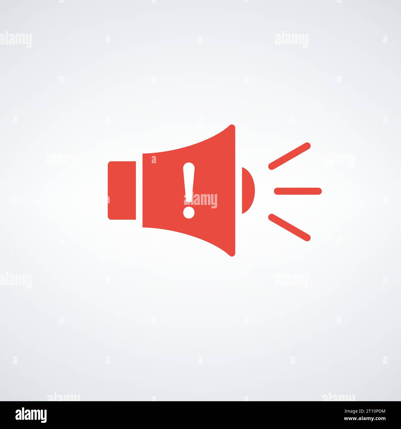 Air raid alert megaphone icon. Warning siren alarm banner. Loudspeaker ...