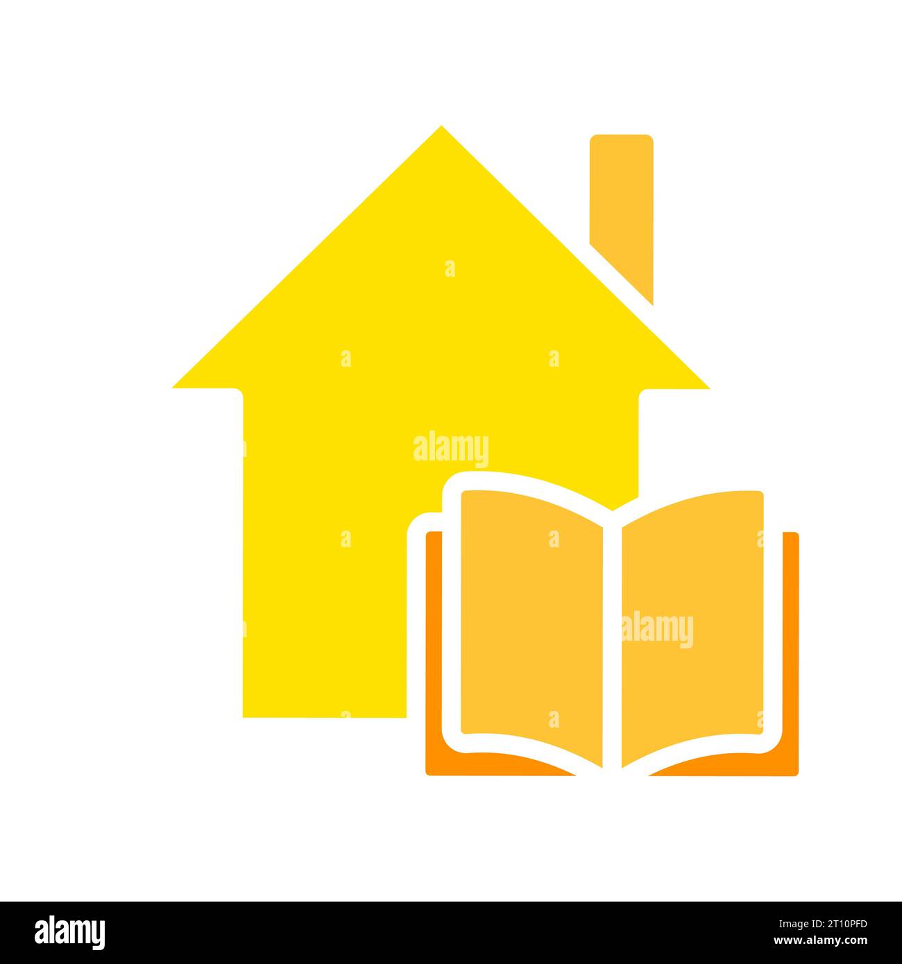 House with open book line icon. Stay at home, self-isolation, free time ...