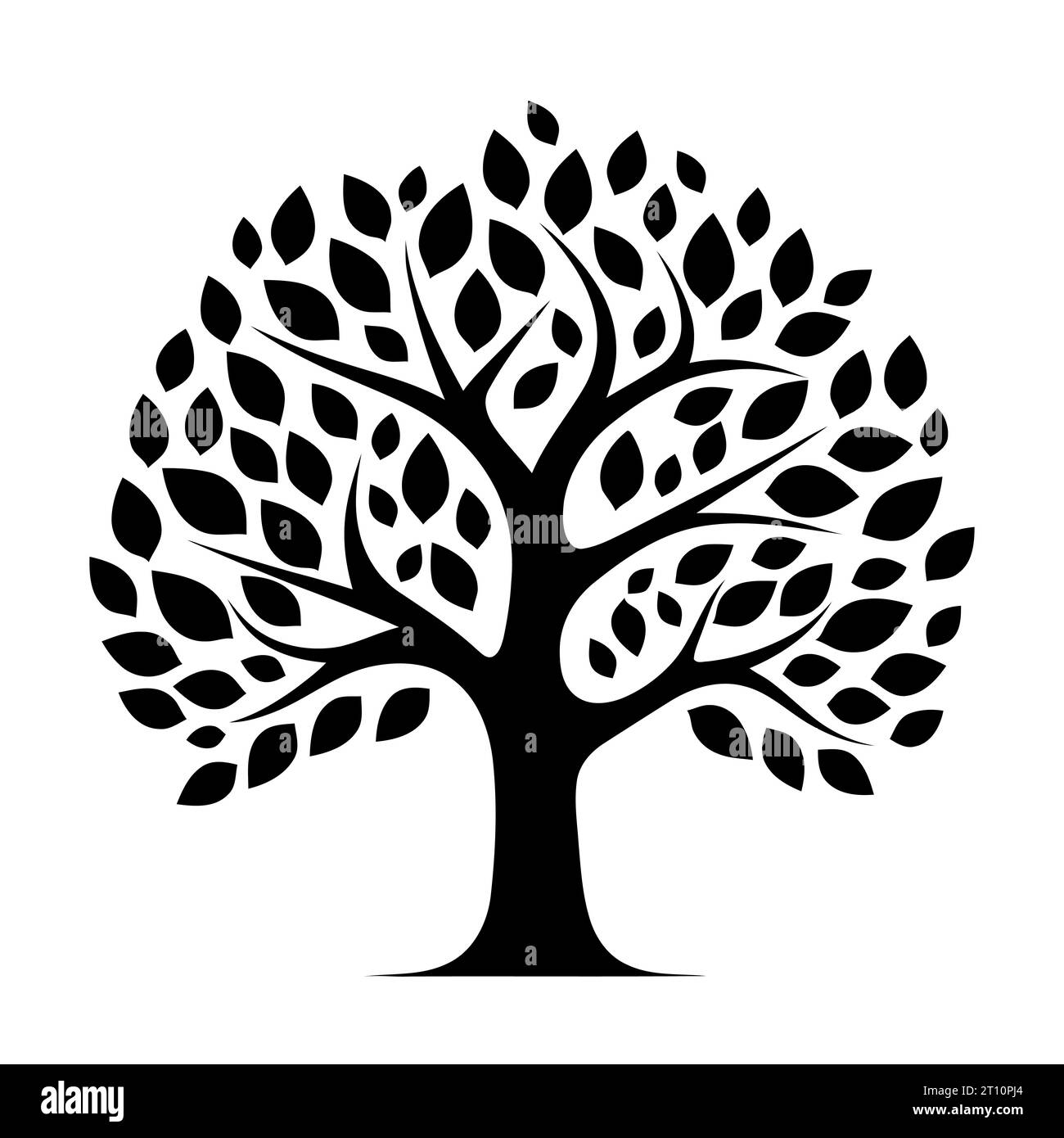 Tree logo design. Tree icon isolated. Black tree symbol with leaves ...