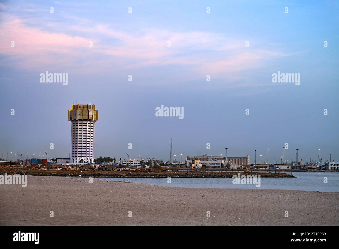 Landscape view of Jeddah Islamic Port Tower, Saudi Arabia Stock Photo ...