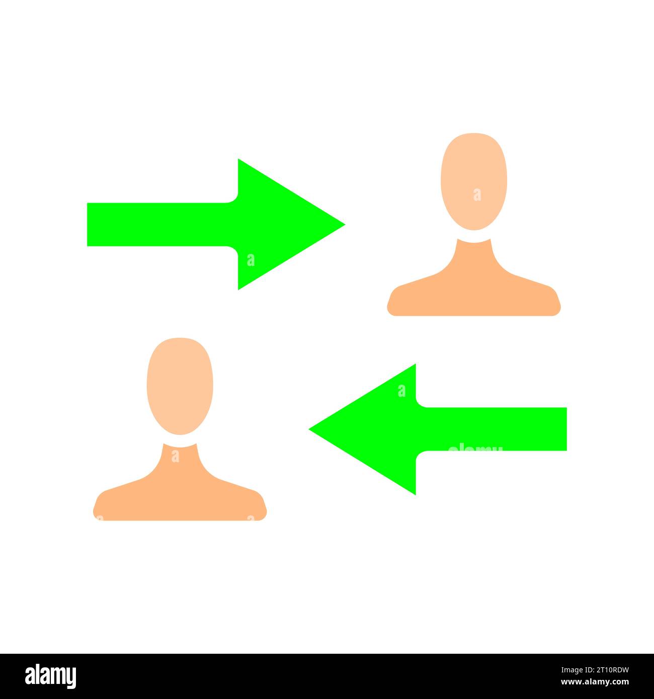 Group of people with arrows line icon. Campaign, communication, group ...