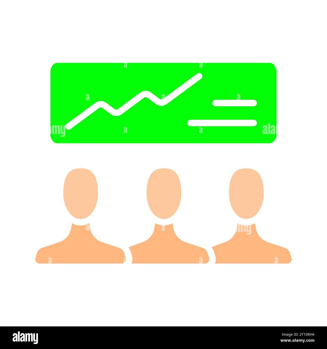 Group of people with growing graph line icon. Campaign, communication ...