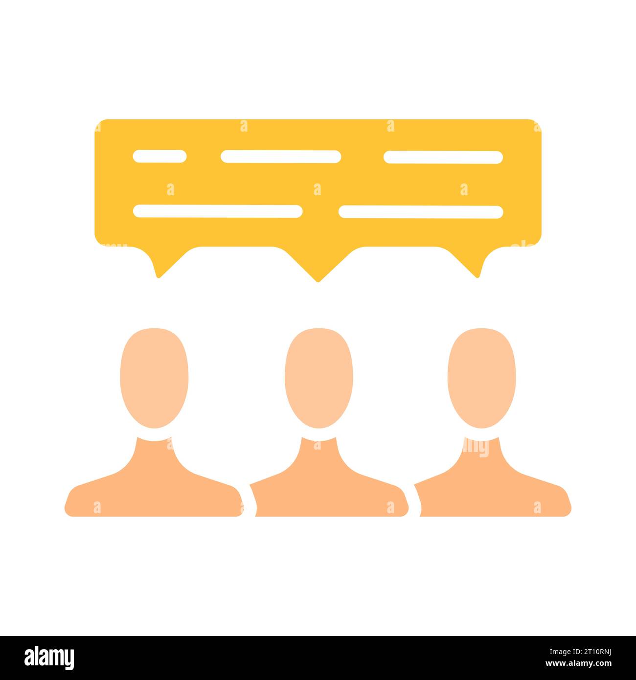 Group of people with message line icon. Campaign, communication, group ...