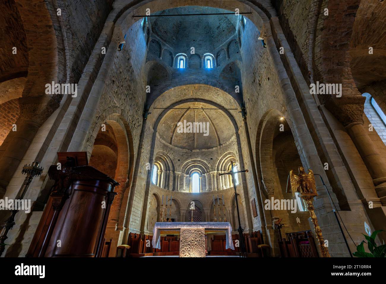 Interior of Romanesque Cathedral of Ventimiglia, dedicated to the ...