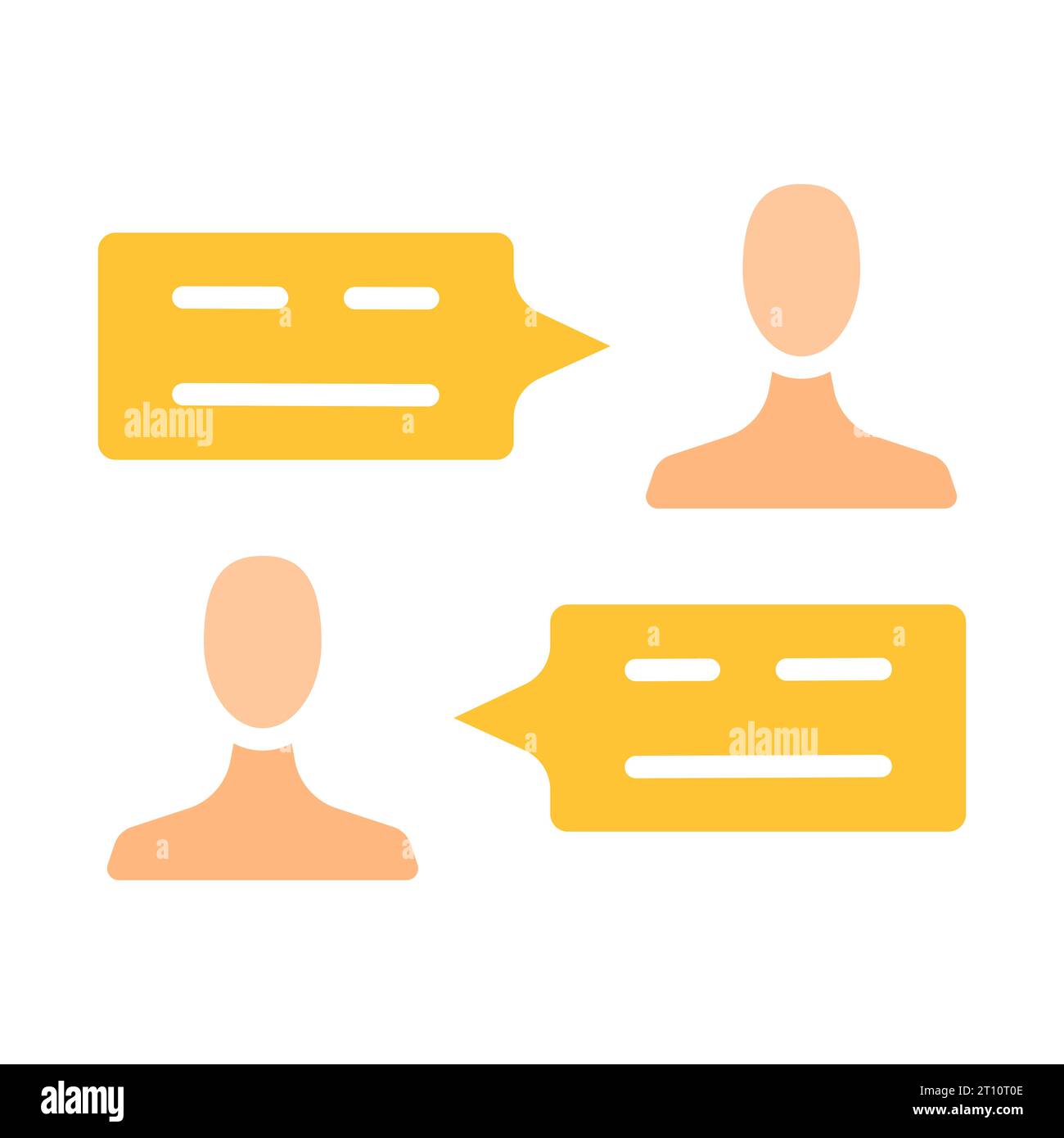 Two people exchange thoughts line icon. Campaign, communication, group ...