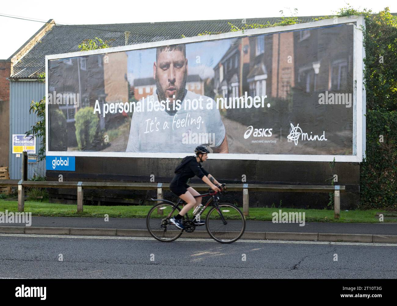 EDITORIAL USE ONLY Tom Durnin, ASICS ambassador, billboard featuring ...