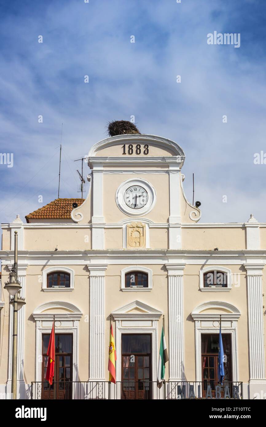 Front facade of the historic town hall in Merida, Spain Stock Photo - Alamy