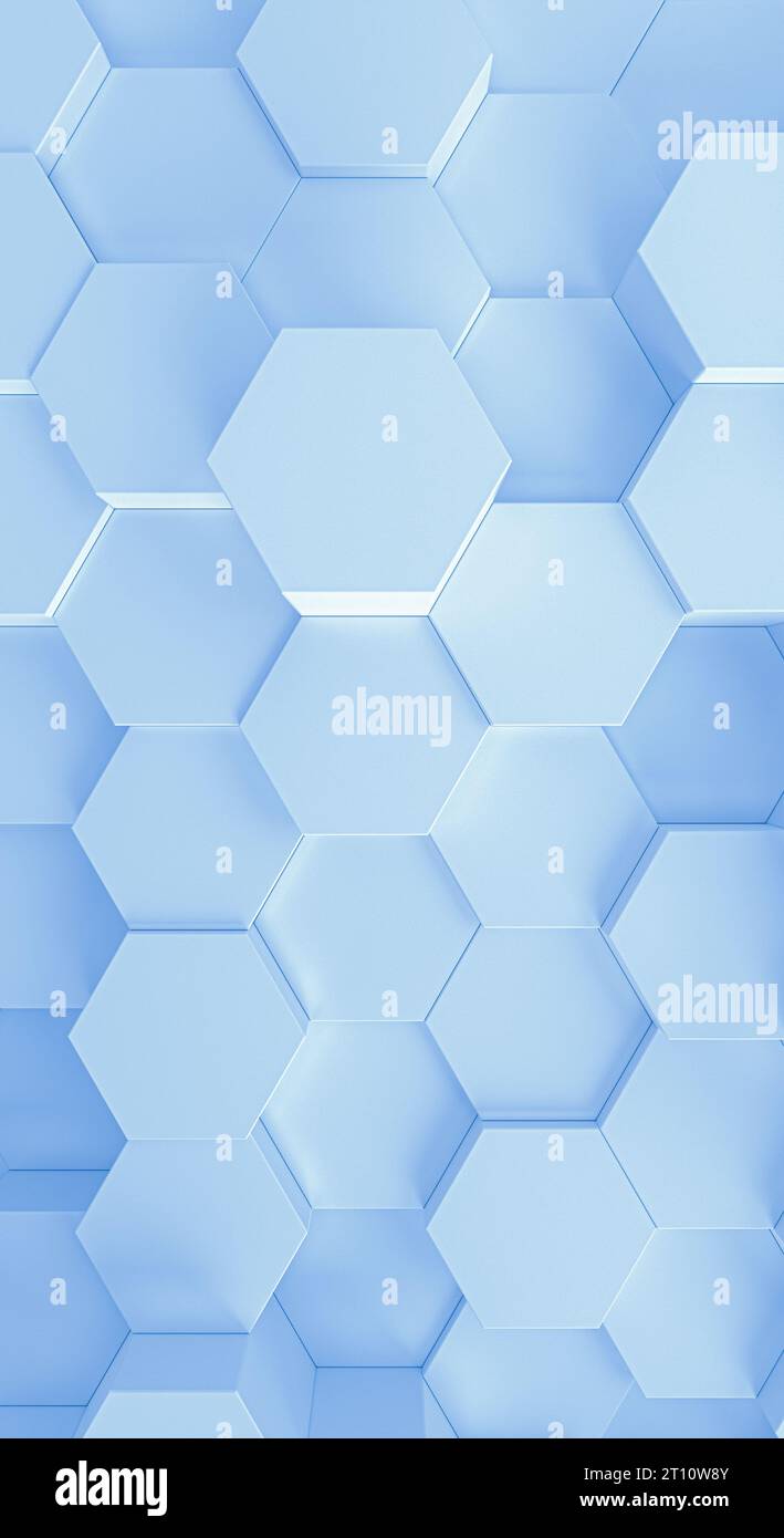 Hexagonal wall, white background texture, tech or fashion concept. 3d ...