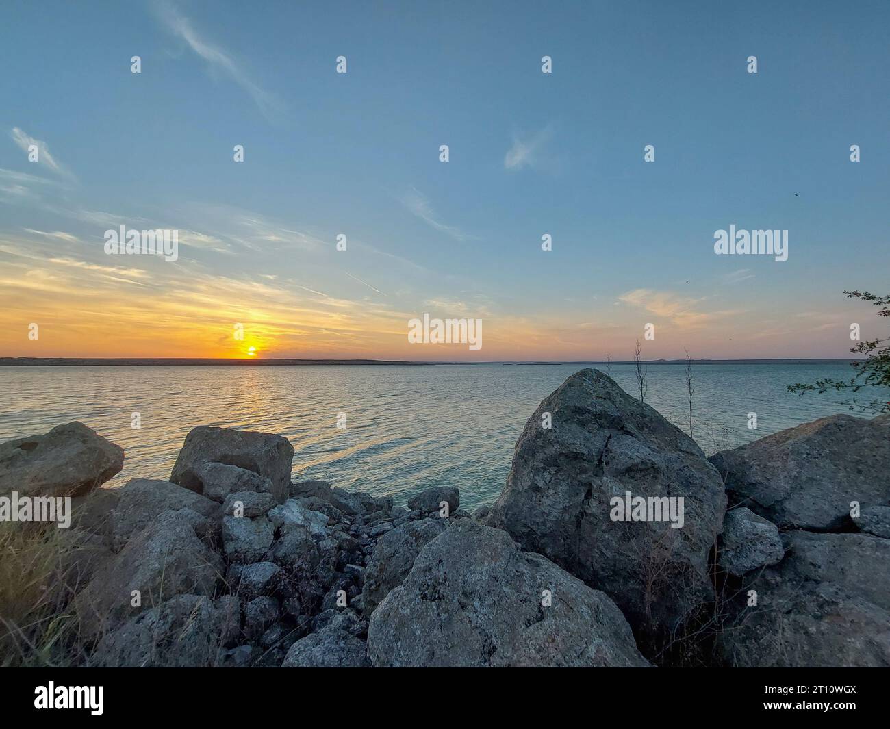 Fascinating, saturated, blue water, tranquil, fresh water, fishing ...