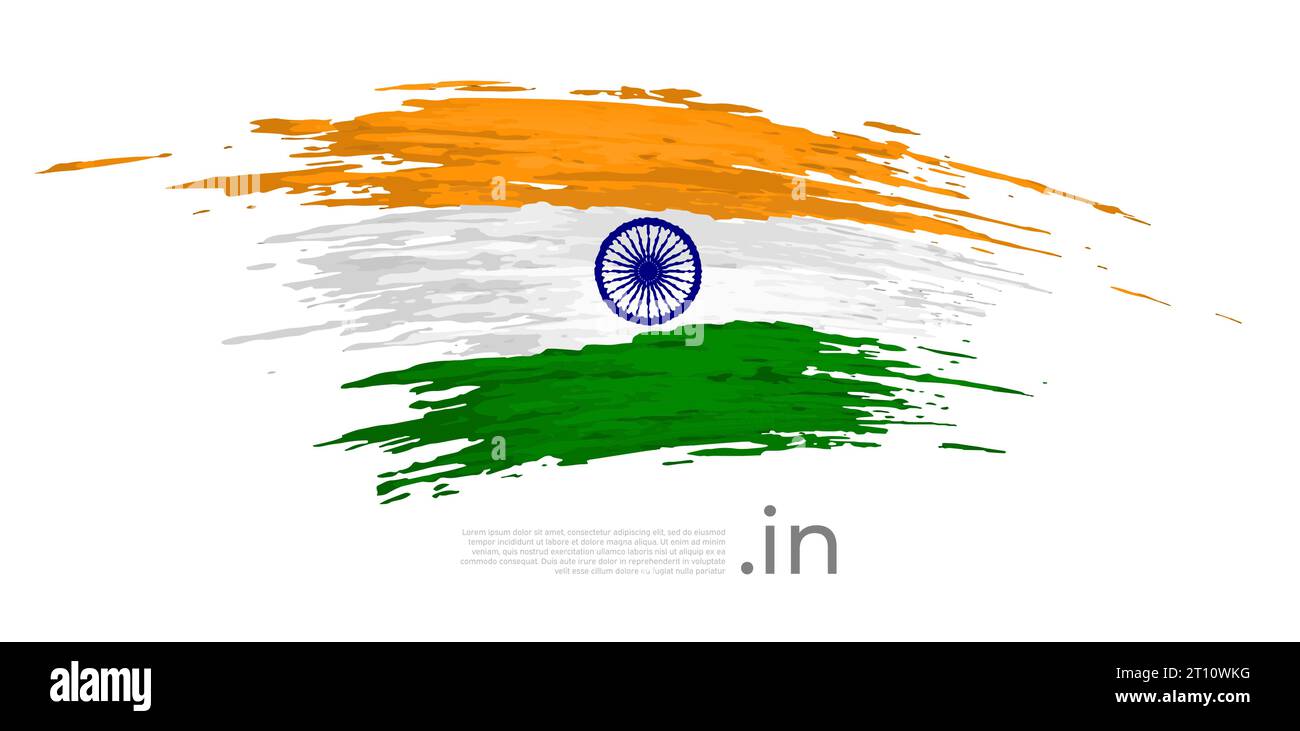 India flag. Tricolor, brush strokes, grunge. Stripes colors of the ...