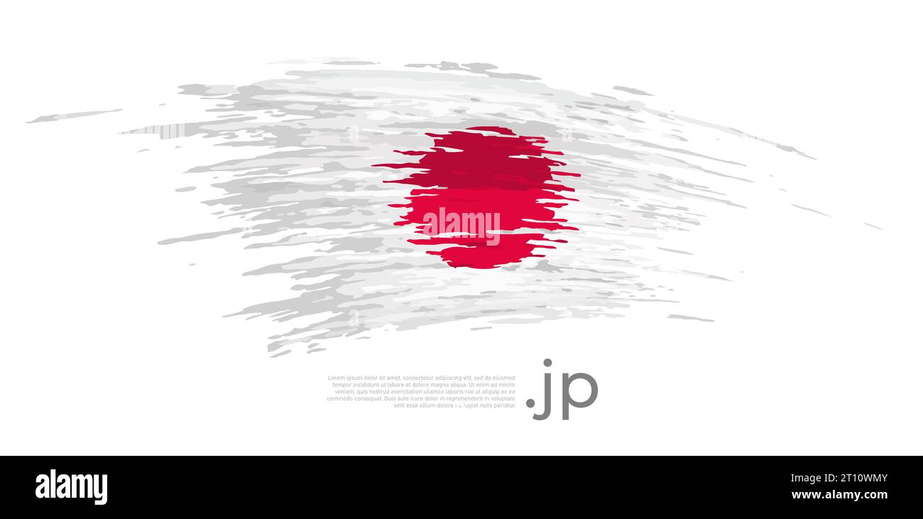 Japan flag. Brush strokes, grunge. Stripes colors of japanese flag ...