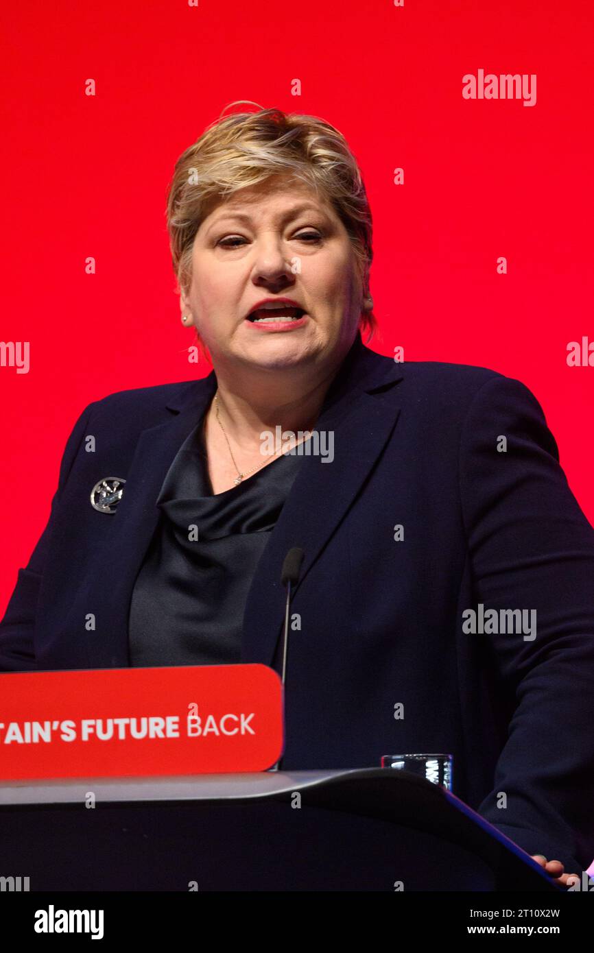 London, UK. 10 October 2023. Emily Thornberry MPspeaks during the ...