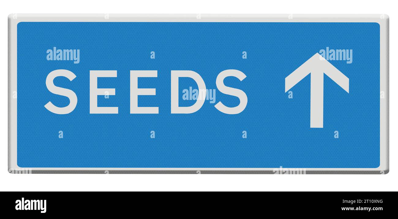 Seeds Digital composite Road sign directions to the seeds Stock Photo ...