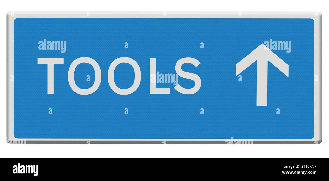 Tools Digital composite Road sign directions to the tools Stock Photo ...