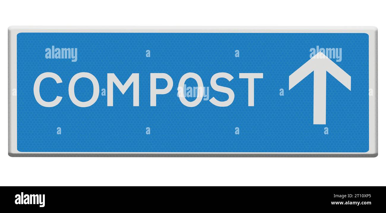 Compost Digital composite Road sign directions to the compost Stock ...