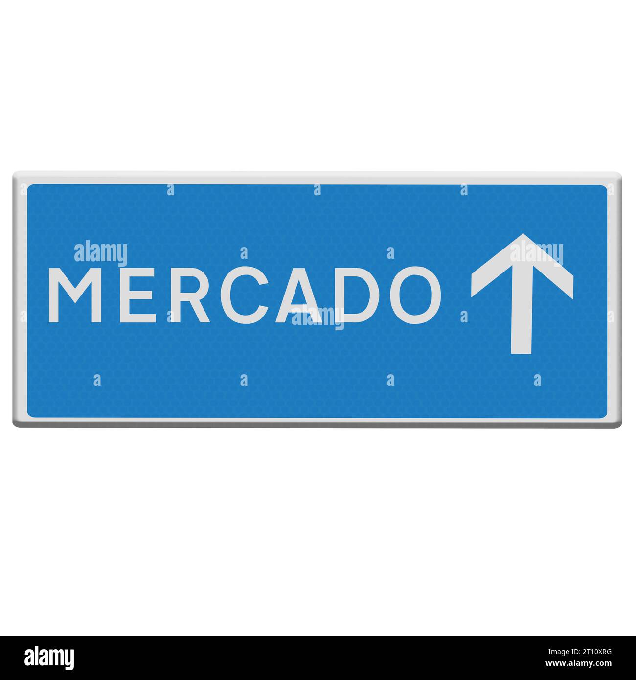 Shop /market road sign directions. Spanish Direcciones de la senal de ...