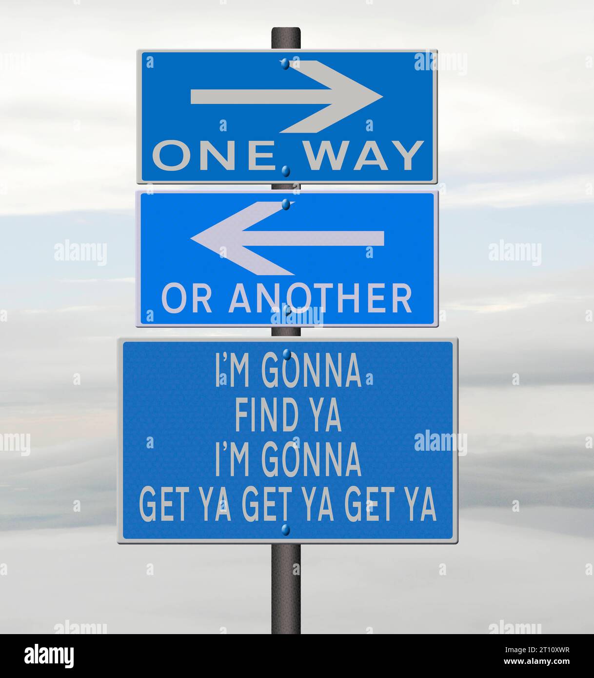 Digital illustration - Road sign cut out One way or another - the ...