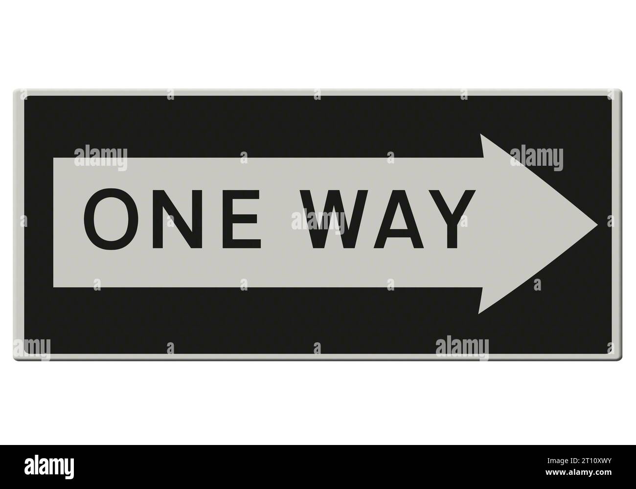 Digital illustration - Road sign cut out - One way right USA Credit ...