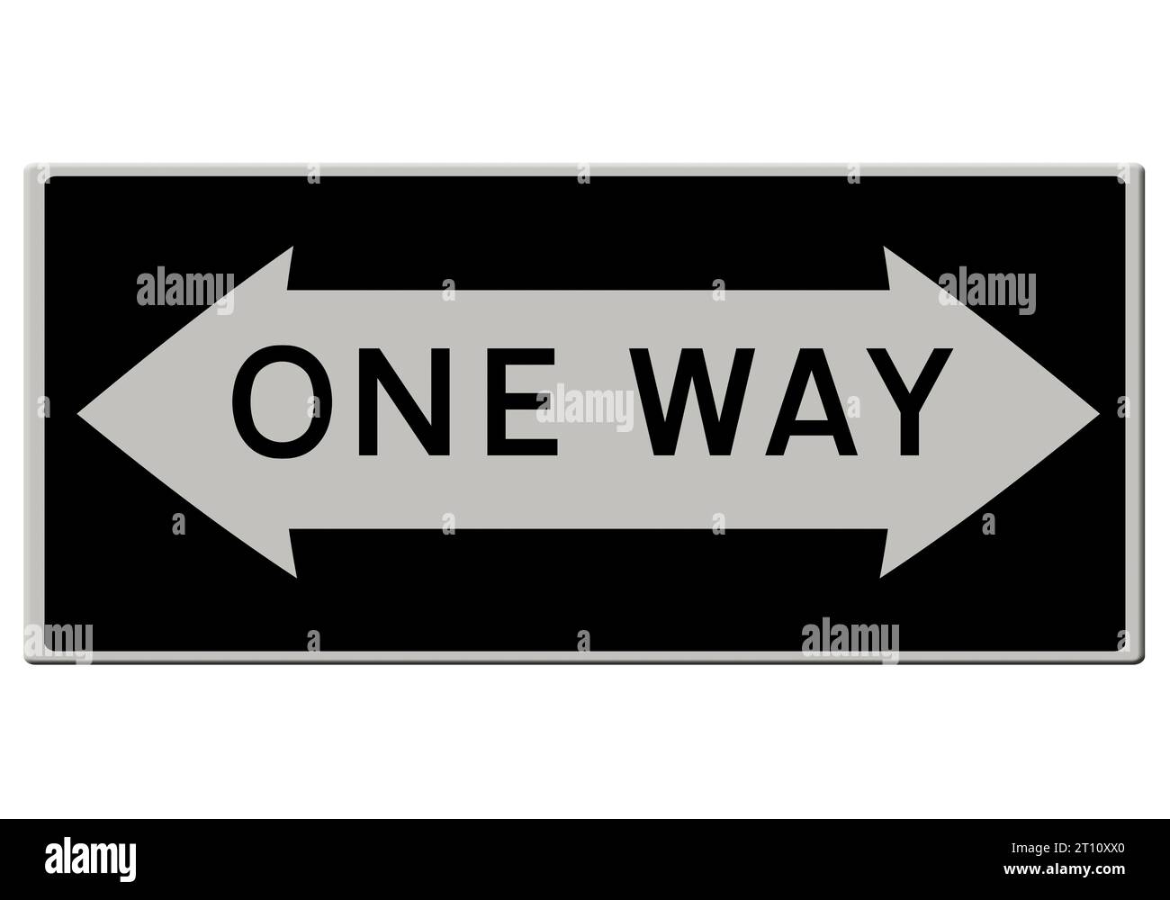 Digital illustration - Road sign cut out - One way either way USA ...