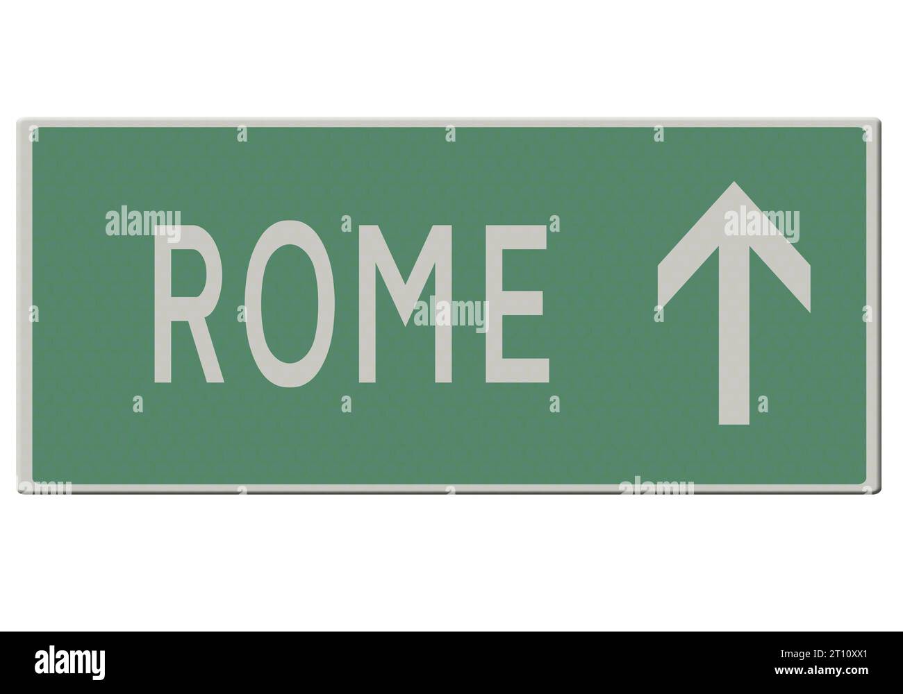 Digital illustration - Road sign All roads lead to Rome. Credit: Imago ...
