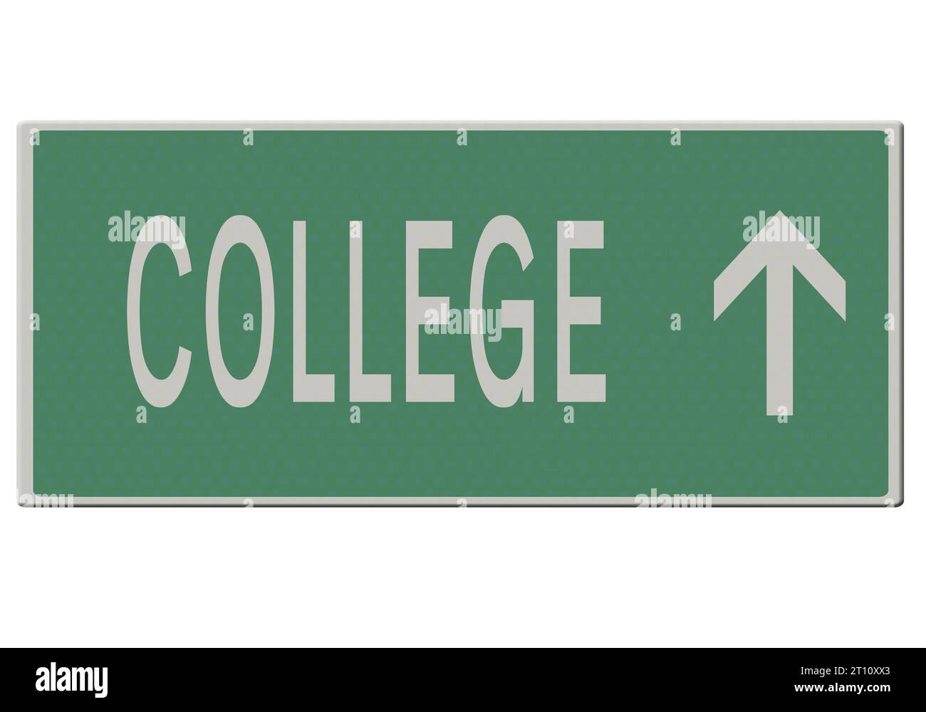 Digital illustration - Road sign - College ahead. Credit: Imago/Alamy ...