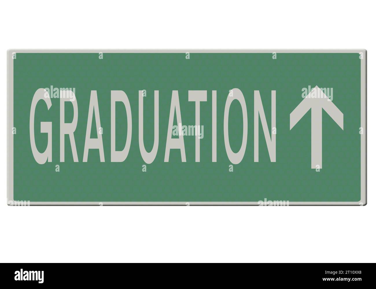 Digital illustration - Road sign - Graduation ahead. Credit: Imago ...