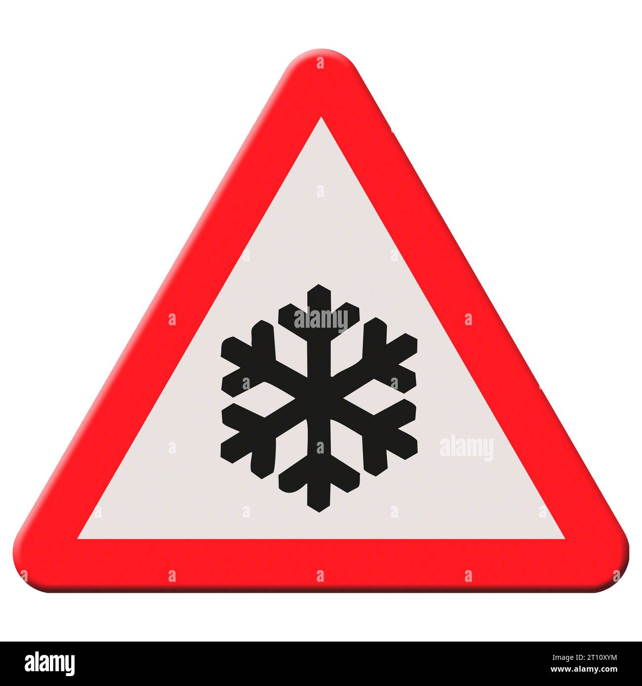 Digital illustration - concept - Road sign UK icy conditions ahead ...