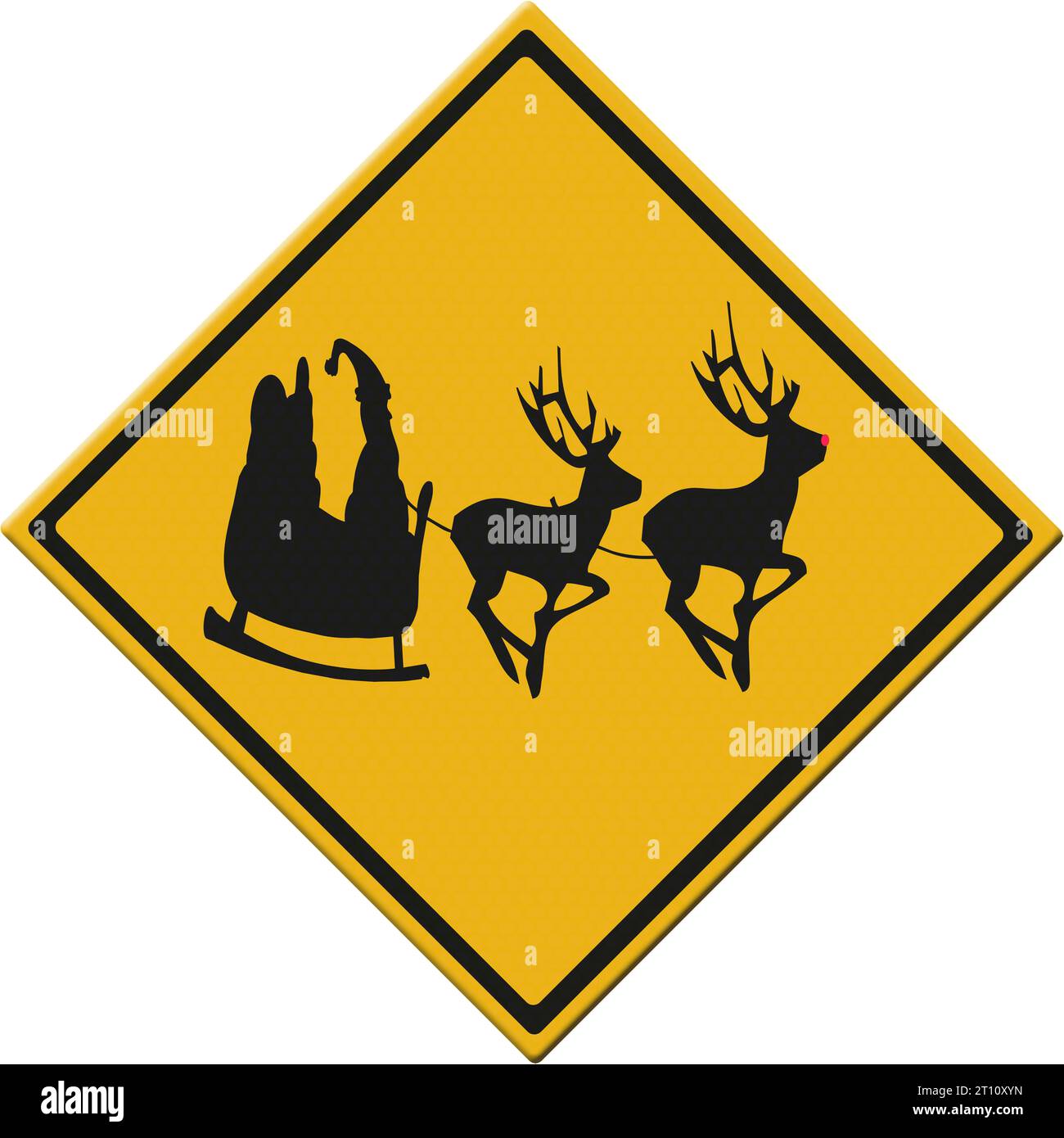 Digital illustration - concept - US Road sign Father Christmas on a ...