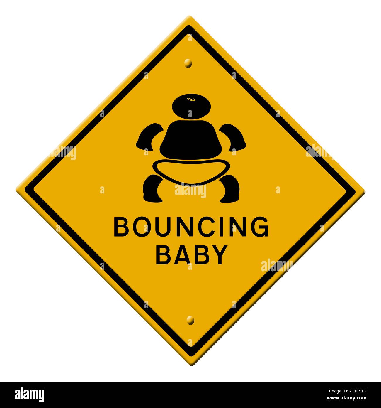 Digital composite Warning sign - Bouncing baby. Credit: Imago/Alamy ...